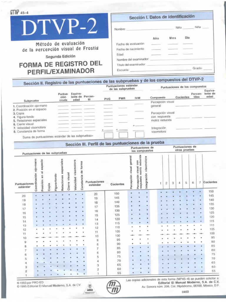Protocolo DTVP-2 | PDF | Métodos de evaluación | Recopilación de datos
