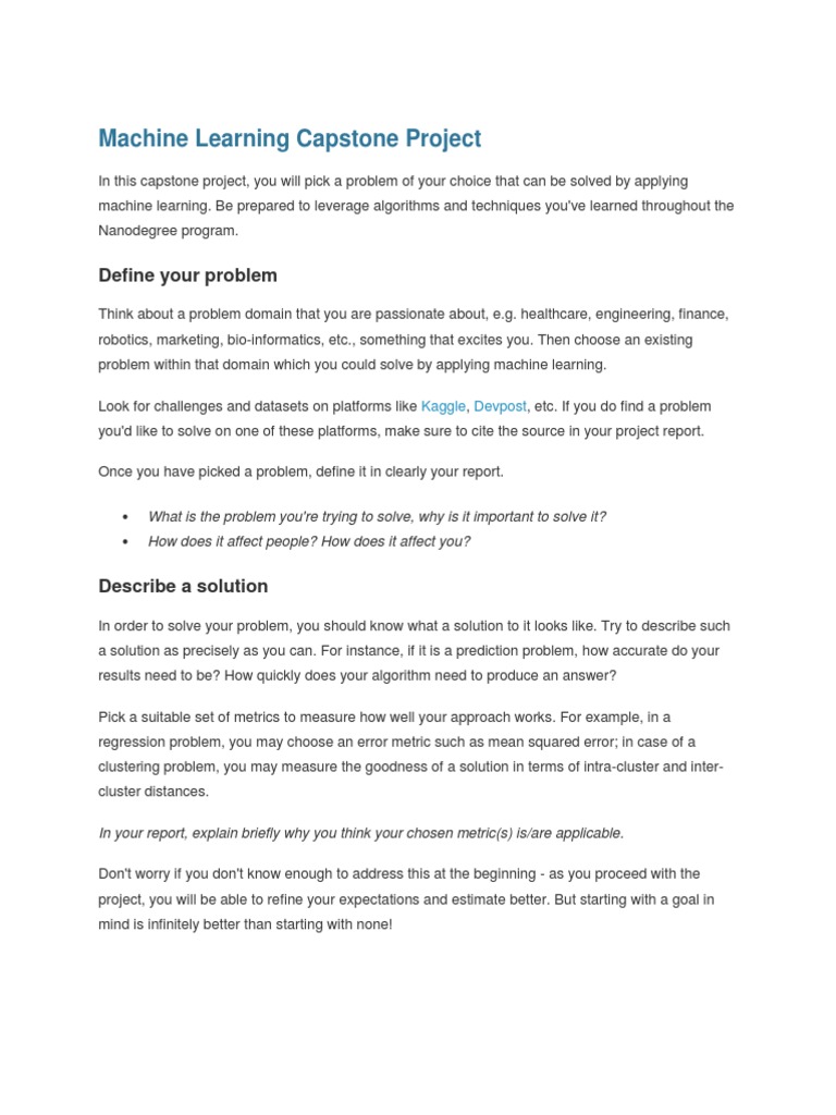 CapStone Project | Machine Learning | Algorithms