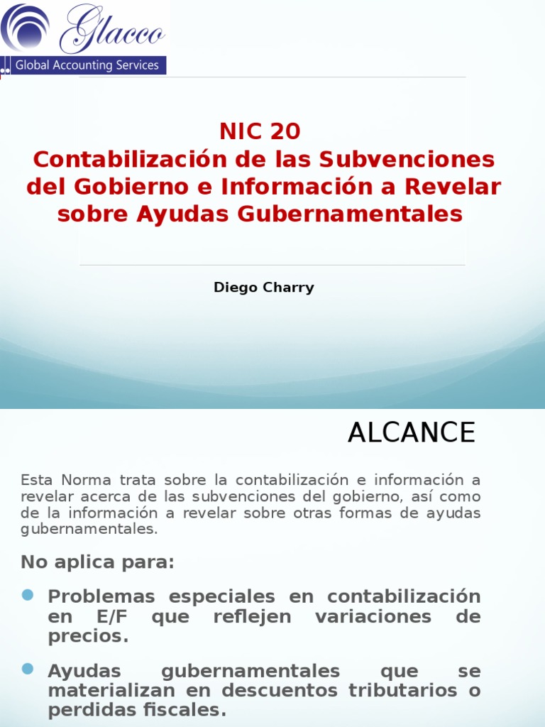 NIC 20 Subvenciones y Ayudas Gubernamentales | PDF | normas ...