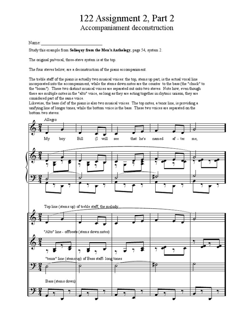 122 Assignment 2, Part 2 | PDF | Clef | Sound