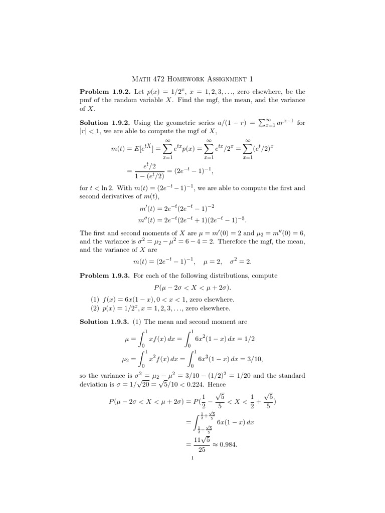 Solutions 01 | PDF | Analysis | Mathematical Concepts