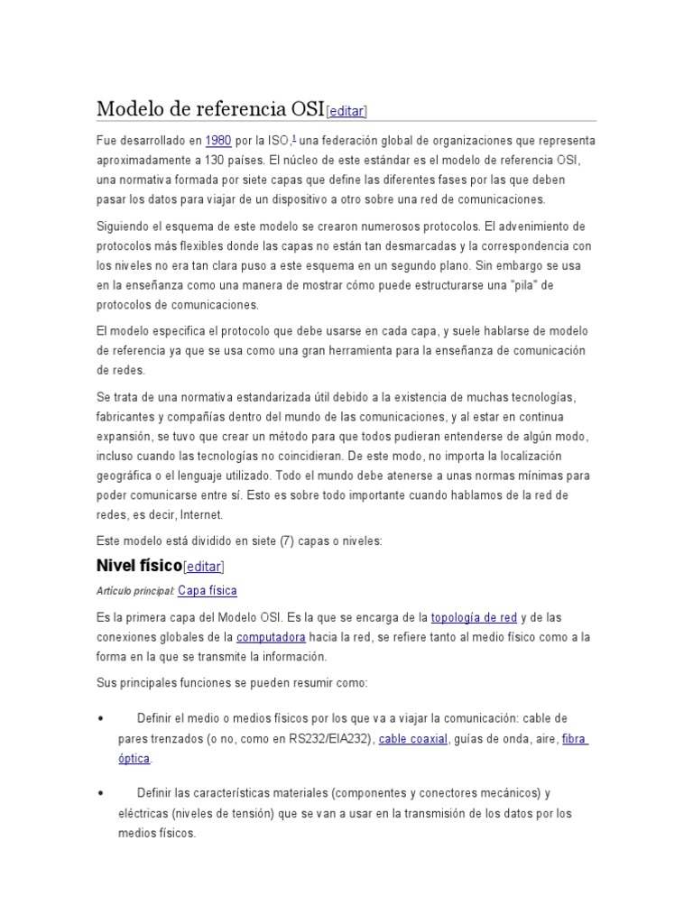 Modelo de Referencia OSI | PDF | Modelo osi | Enrutador (Computación)