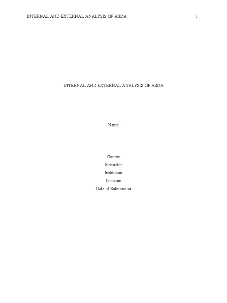Asda Analysis | PDF | Supermarket | Retail
