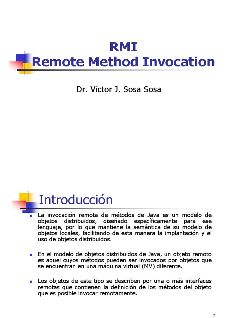 RMI (Remote Method Invocation) | PDF | Arquitectura de agente de ...