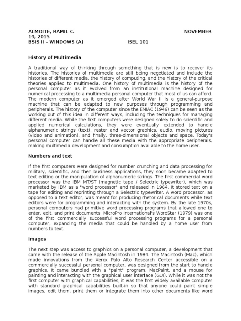History of Multimedia | PDF | Word Processor | Macintosh