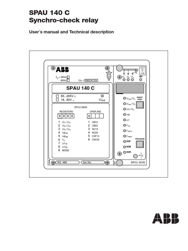 SPAU140C | PDF | Relay | Power Supply