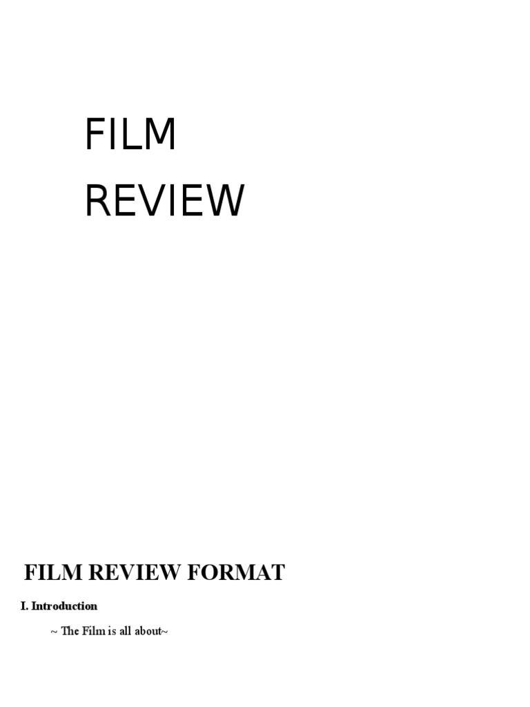 Film Review Format | PDF | Leisure