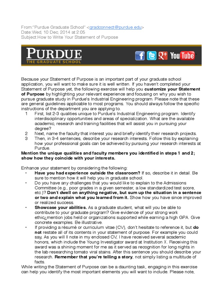 How To Write Essay Statement - From Purdue | PDF | Graduate School ...