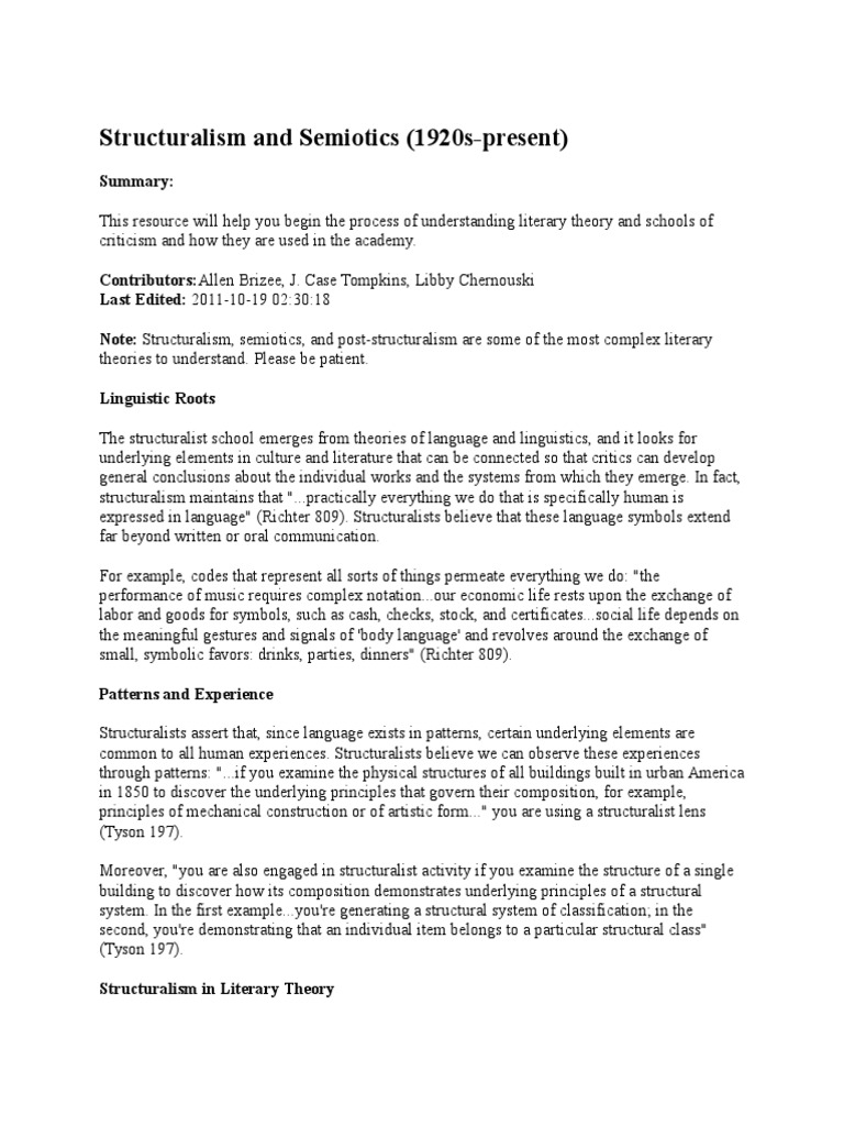 Structuralism and Semiotics | PDF | Semiotics | Interpretation (Philosophy)