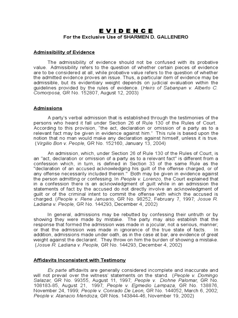 Evidence Reviewer | PDF | Confession (Law) | Evidence (Law)