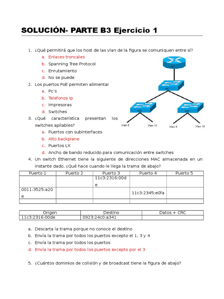 parteB3Ejercicio1 Solucion | PDF | Dirección IP | Enrutador (Computación)
