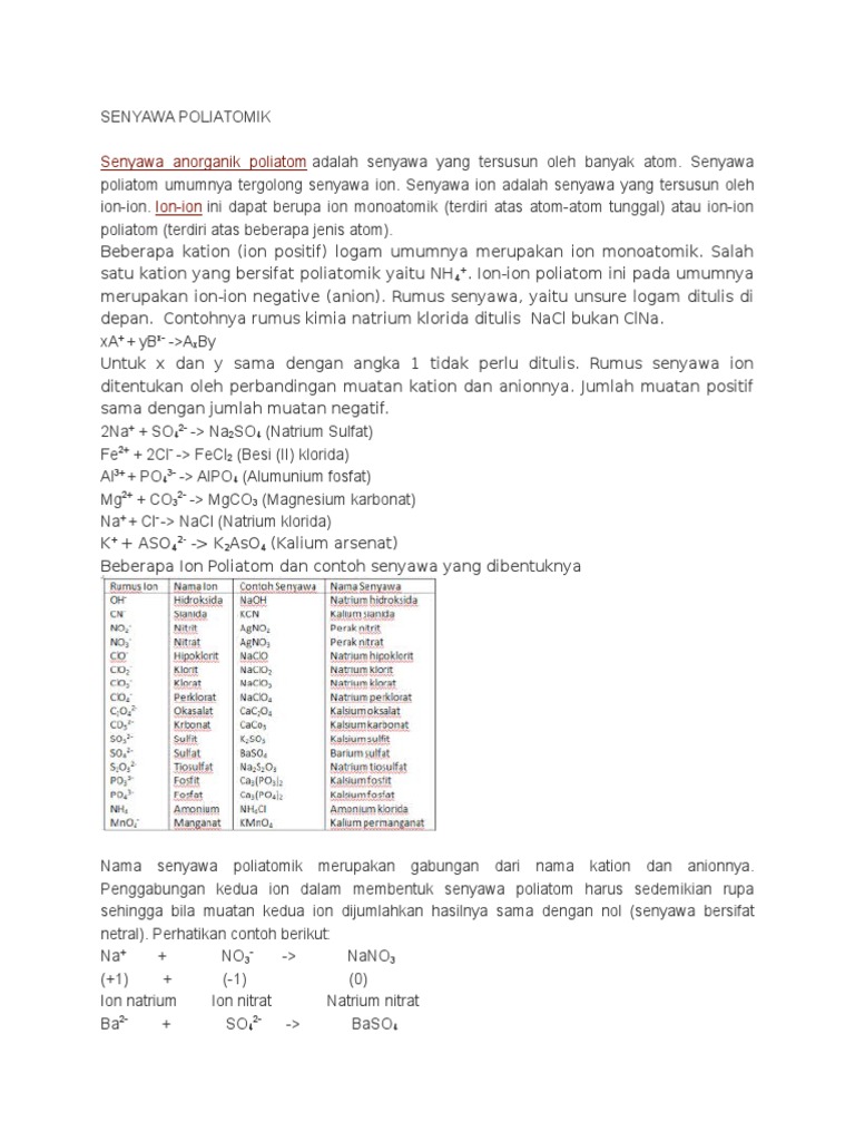 Senyawa Poliatomik | PDF
