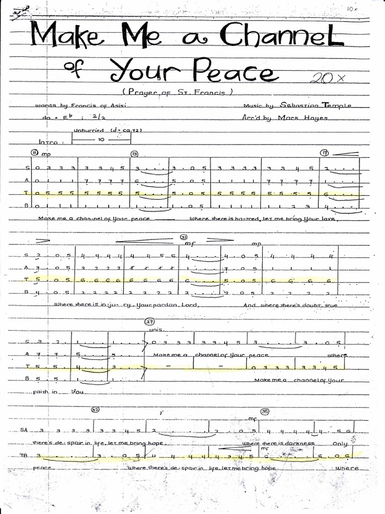 Channel of Your Peace Sheet Music | PDF