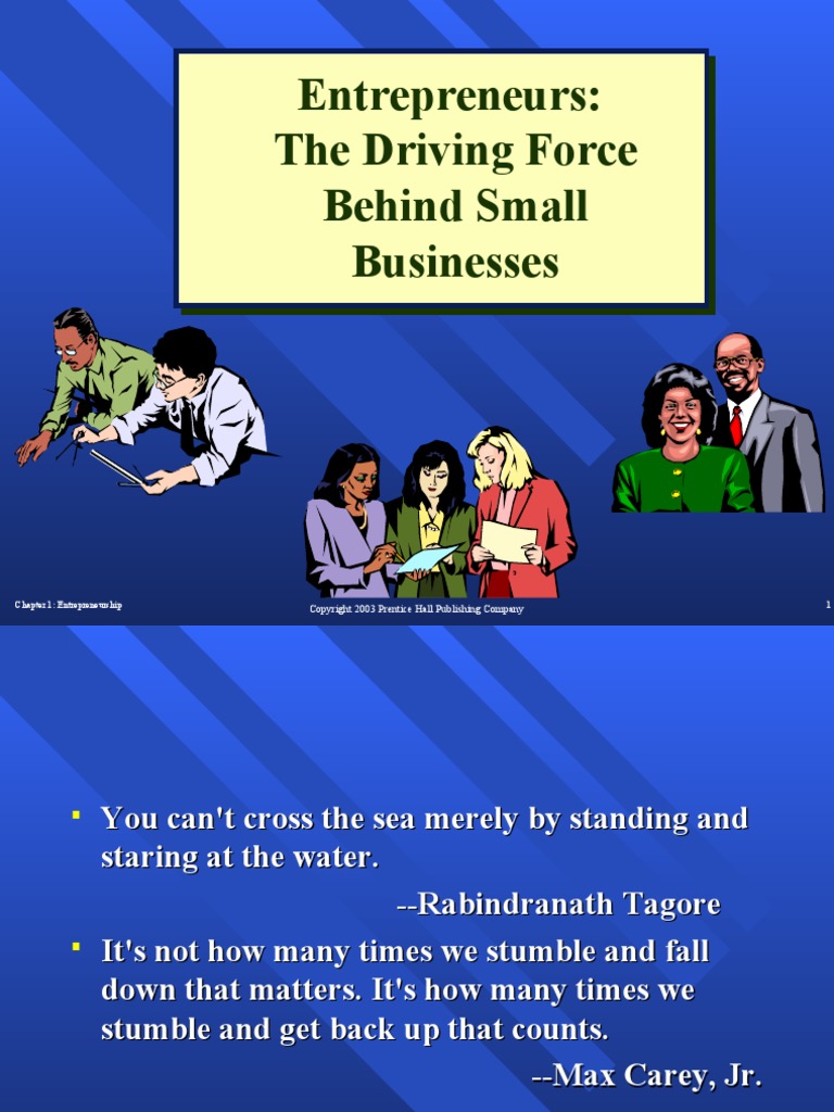 Chap 01 Entrepreneur The Driving Force Behind Small Business | PDF ...