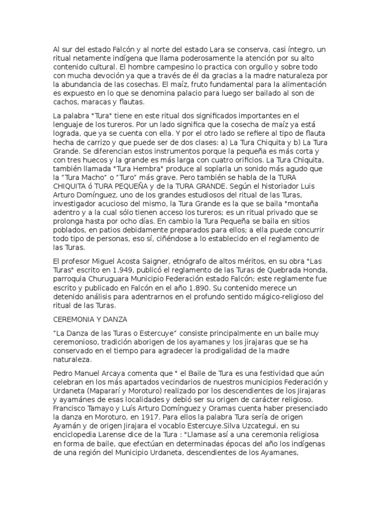 Las Turas Venezuela | PDF | Rituales