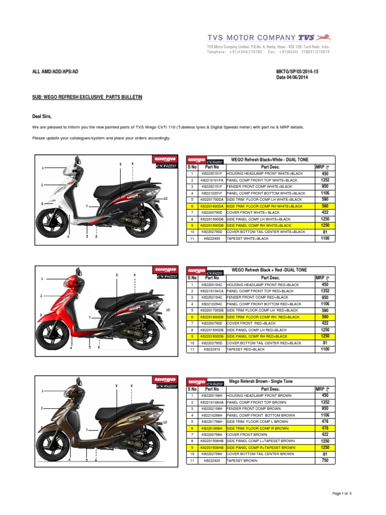 TVS Wego PDF Product Introductions Sports Cars