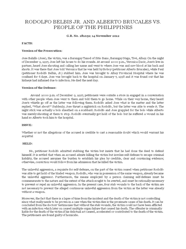 Belbis Vs People | PDF | Burden Of Proof (Law) | Government Information