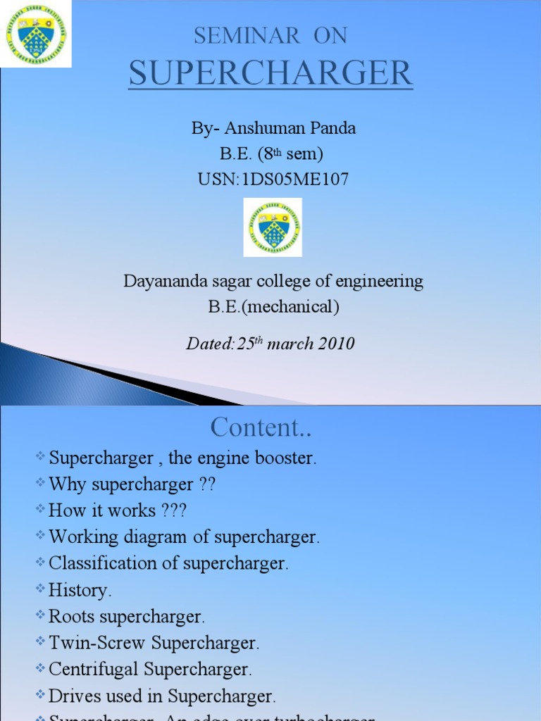 Understanding Supercharger Mechanics | PDF | Business | Turbocharger