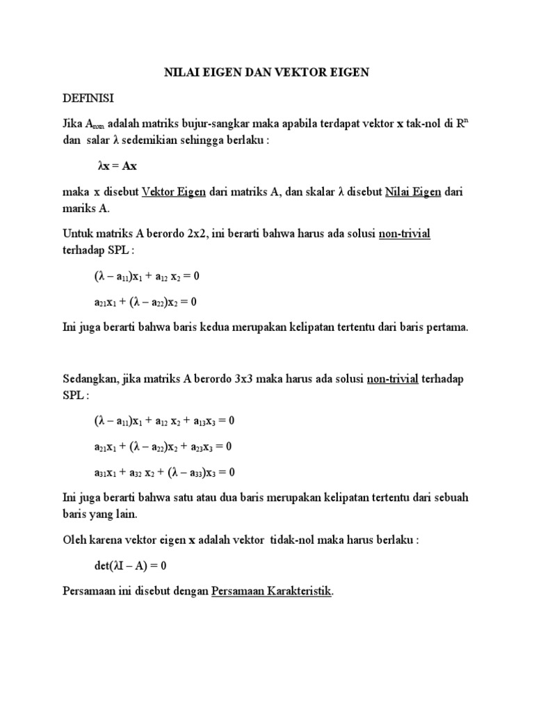 Nilai Eigen Dan Vektor Eigen | PDF