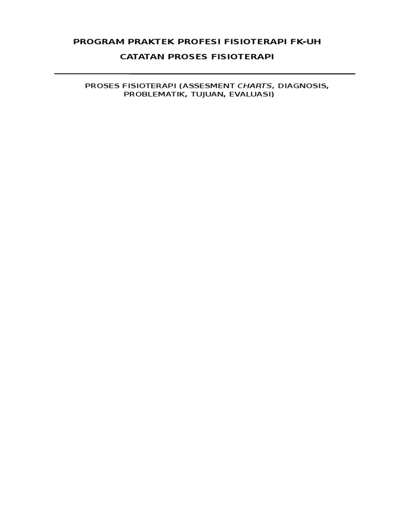 Logbook Format Fisioterapi FK Uh | PDF