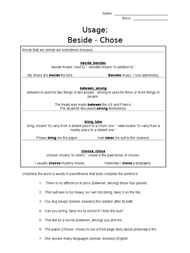 Commonly Misused Words Guide | PDF