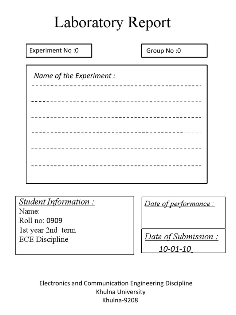 Lab Report Cover Page | PDF