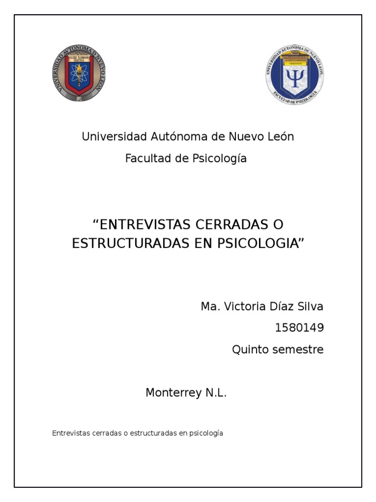 Entrevista Cerrada | PDF | Gestión de recursos humanos | Sicología