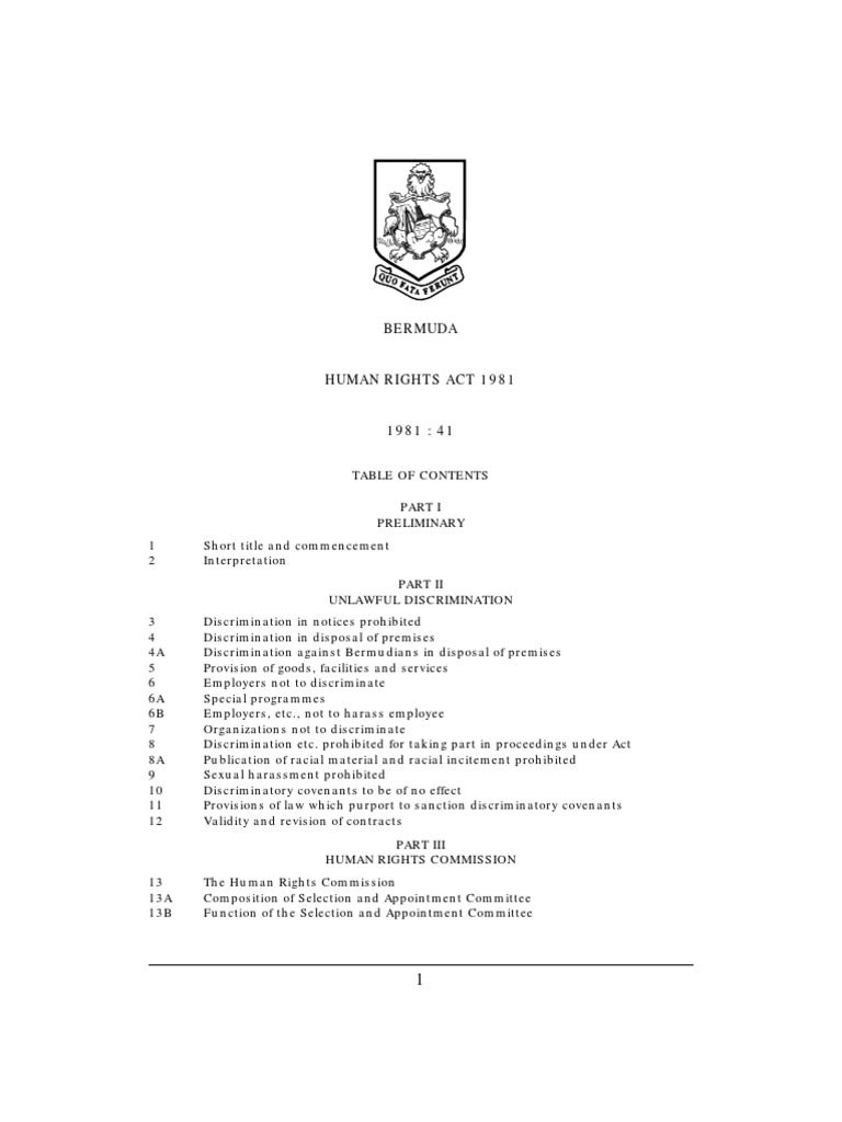 Human Rights Act 1981 | Download Free PDF | Mediation | Discrimination