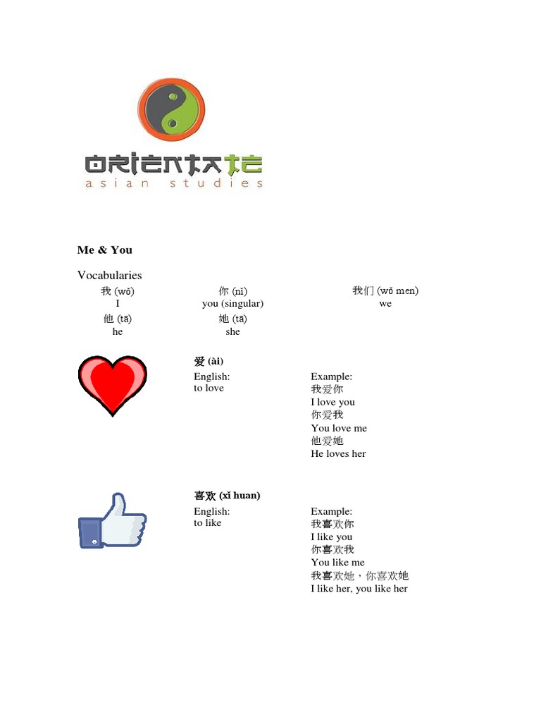 Basic Chinese Vocabulary for Greetings, Family, and Daily Life | PDF ...