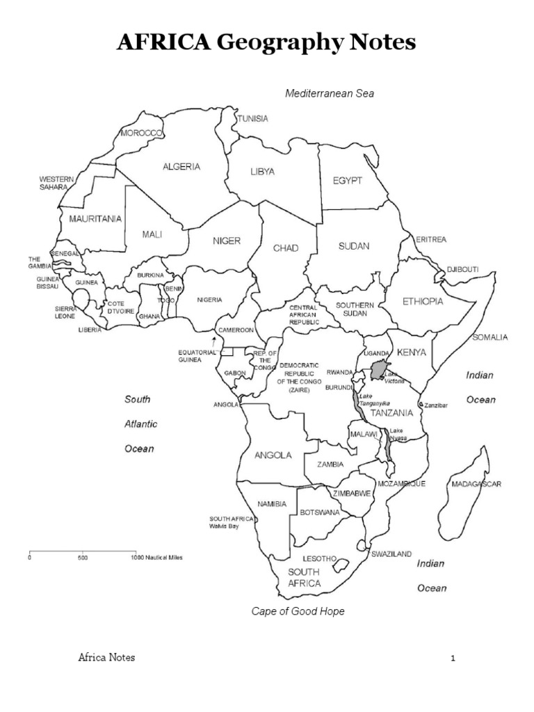 Africa Geography Notes | PDF | Drought | Africa