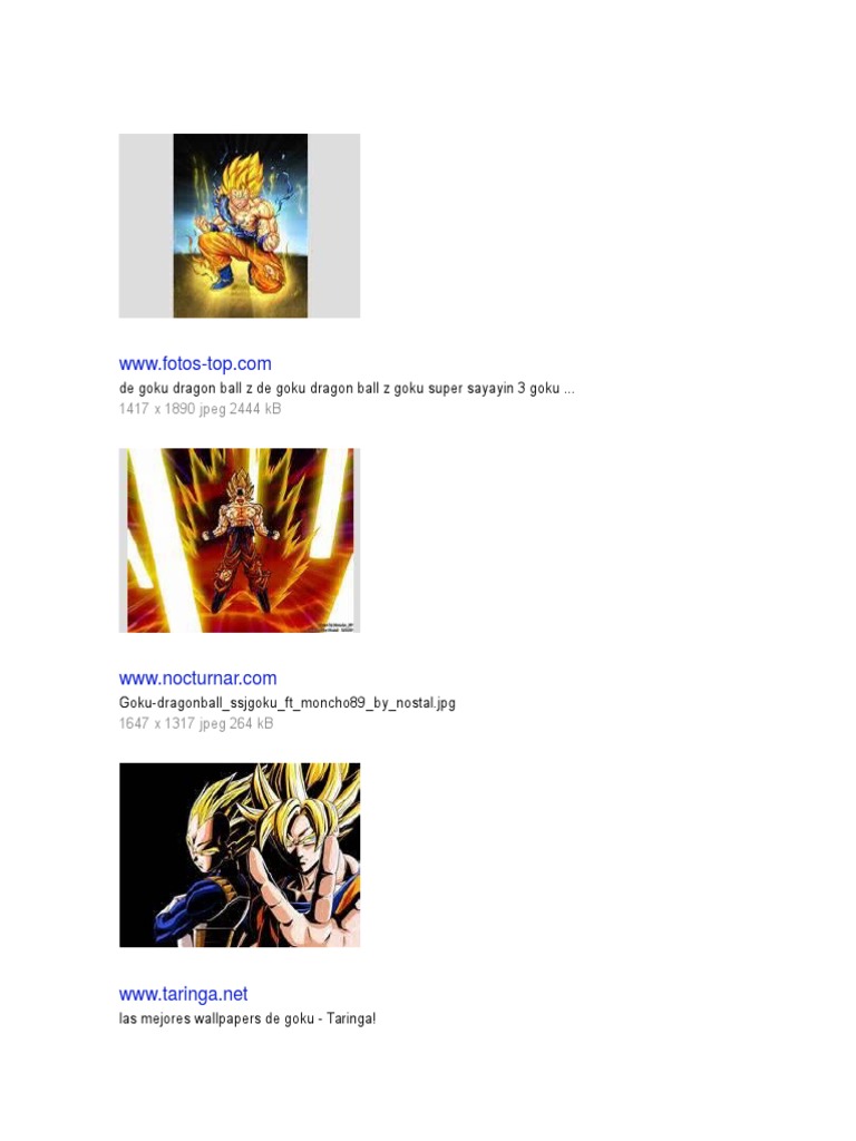 Imágenes y PDFs de Goku para Descargar | PDF