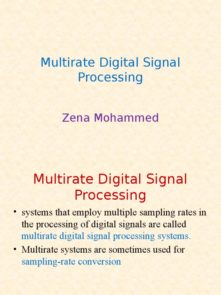 Multirate Digital Signal Processing: Zena Mohammed | Download Free PDF ...