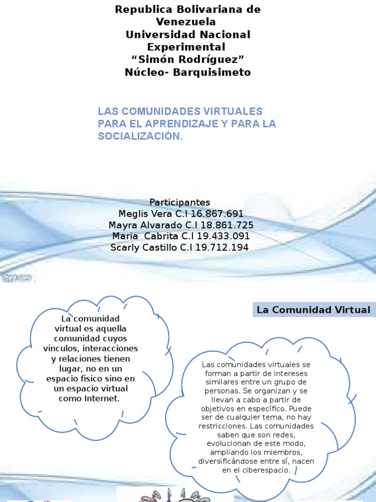Elementos Conceptuales Sobre Las Comunidades Virtuales para El ...