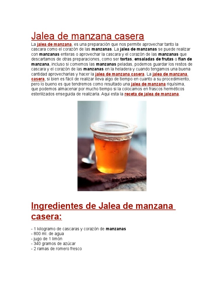 Jalea de Manzana Casera | PDF