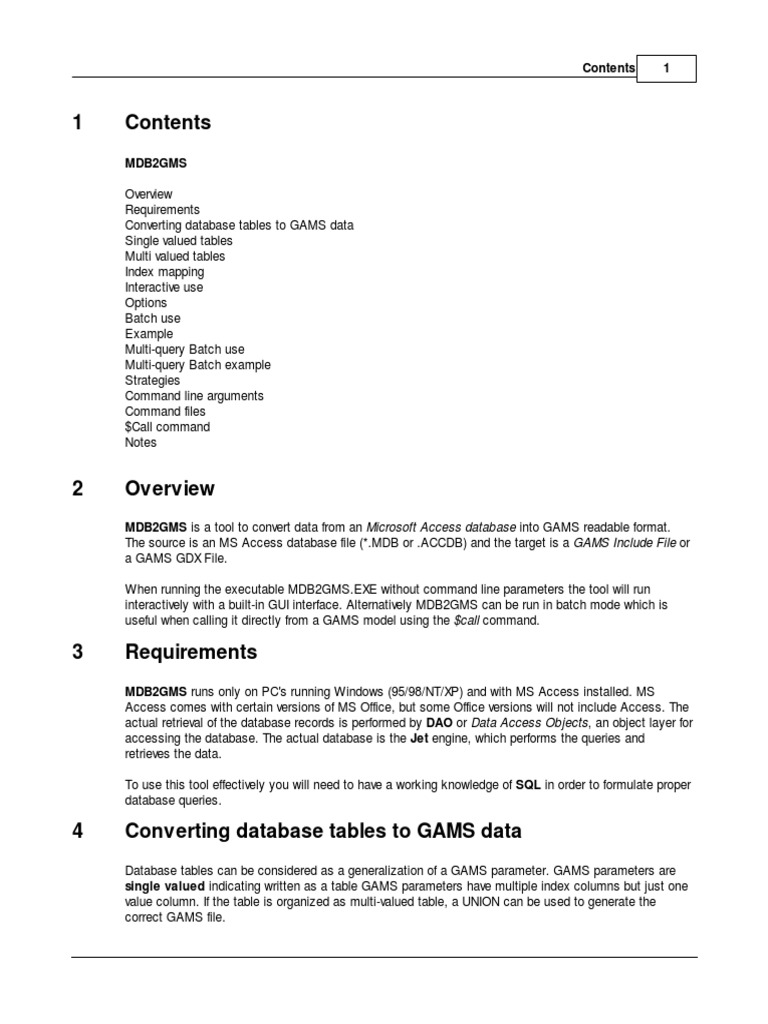 Multidimensional Tables Gams PDF | PDF | Command Line Interface | Microsoft Access