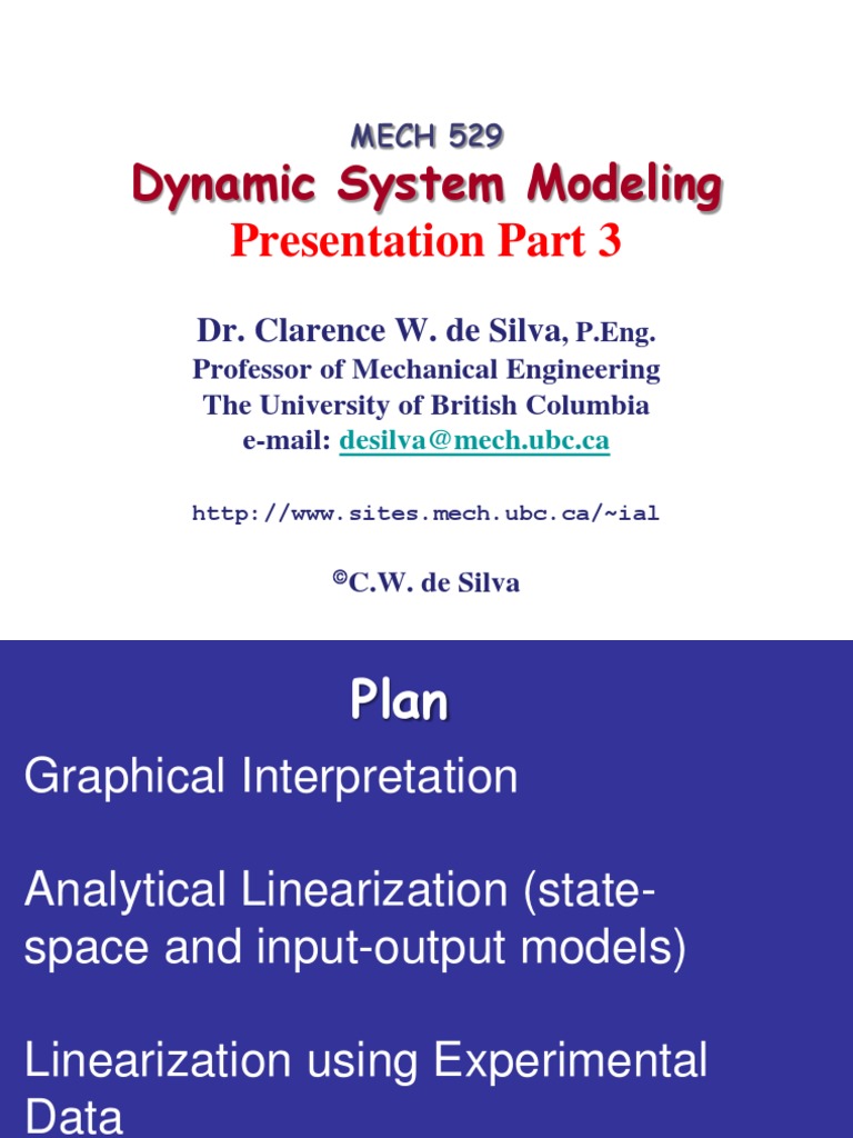 Dynamic System Modeling: Presentation Part 3 | PDF | Nonlinear System ...