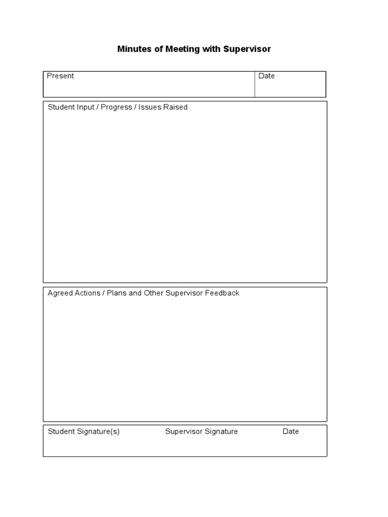 Form For Supervisor Meeting | PDF
