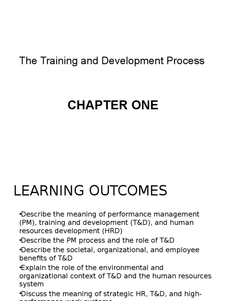 The Training and Development Process: Chapter One | PDF | Strategic ...