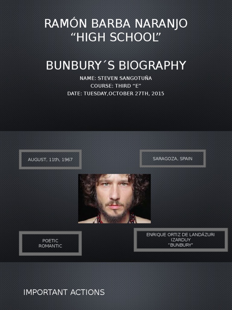 Ramón Barba Naranjo "High School" Bunbury S Biography | PDF | Art