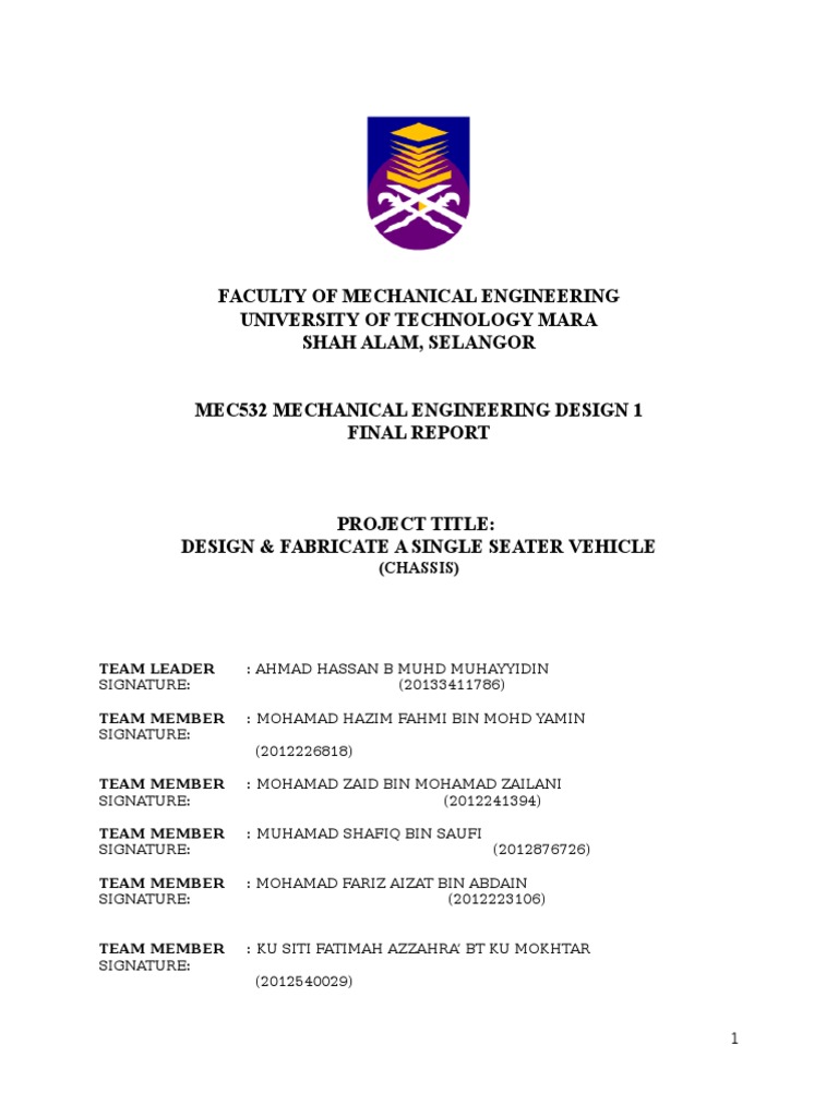 MECHANICAL ENGINEERING DESIGN 1 Report | PDF | Strength Of Materials ...