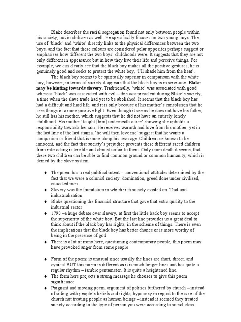 The Little Black Boy | PDF | William Blake | Poetry