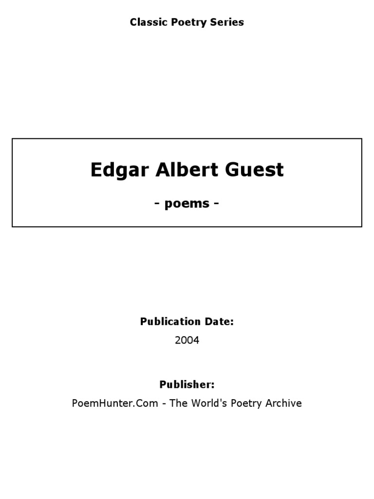 Edgar Albert Guest 2004 9 | PDF | Poetry