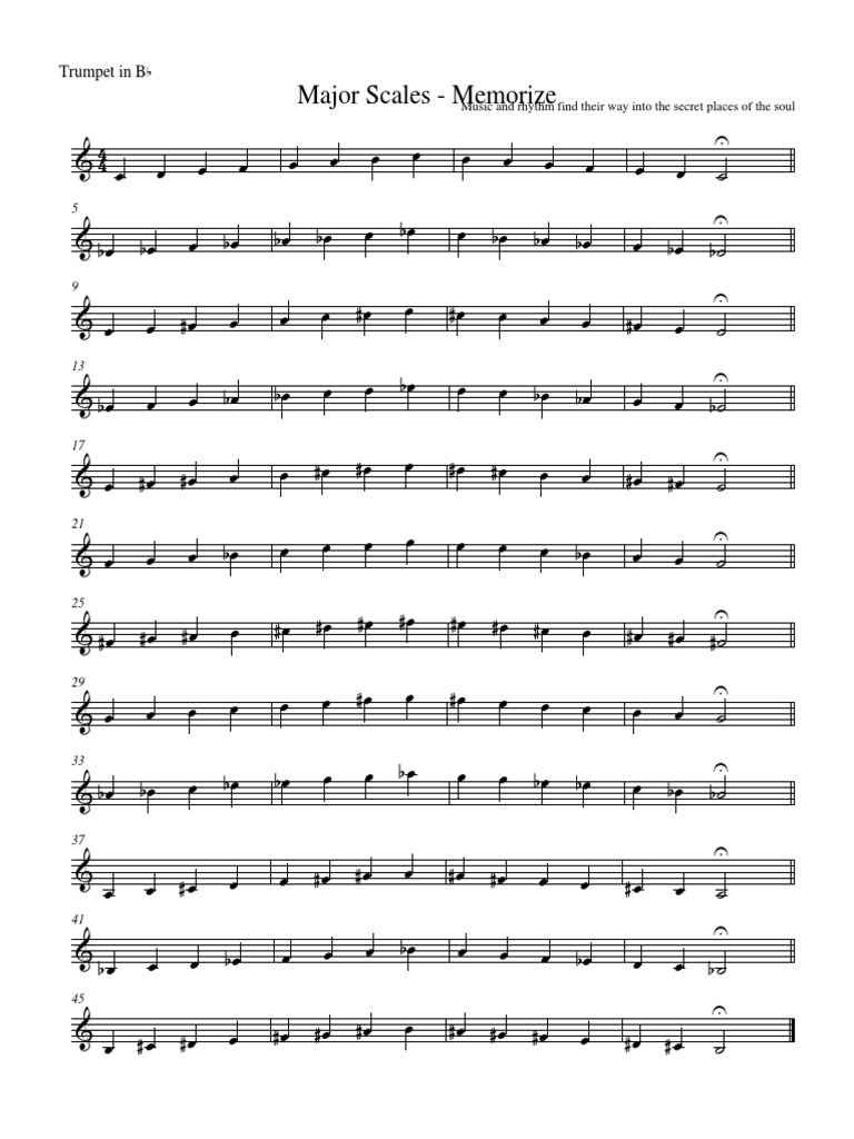 Major Scales 12 Keys Trumpet | PDF