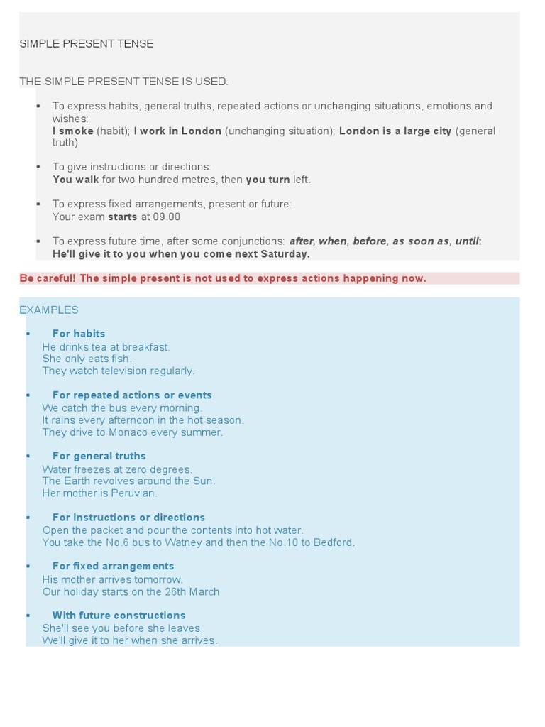 Simple Present Tense Abdo | PDF | Syntax | Syntactic Relationships
