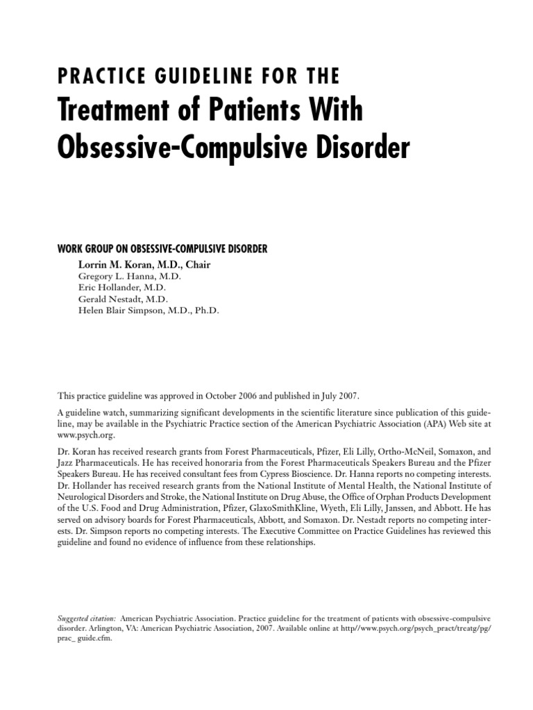 OCD | PDF | Obsessive–Compulsive Disorder | Selective Serotonin ...