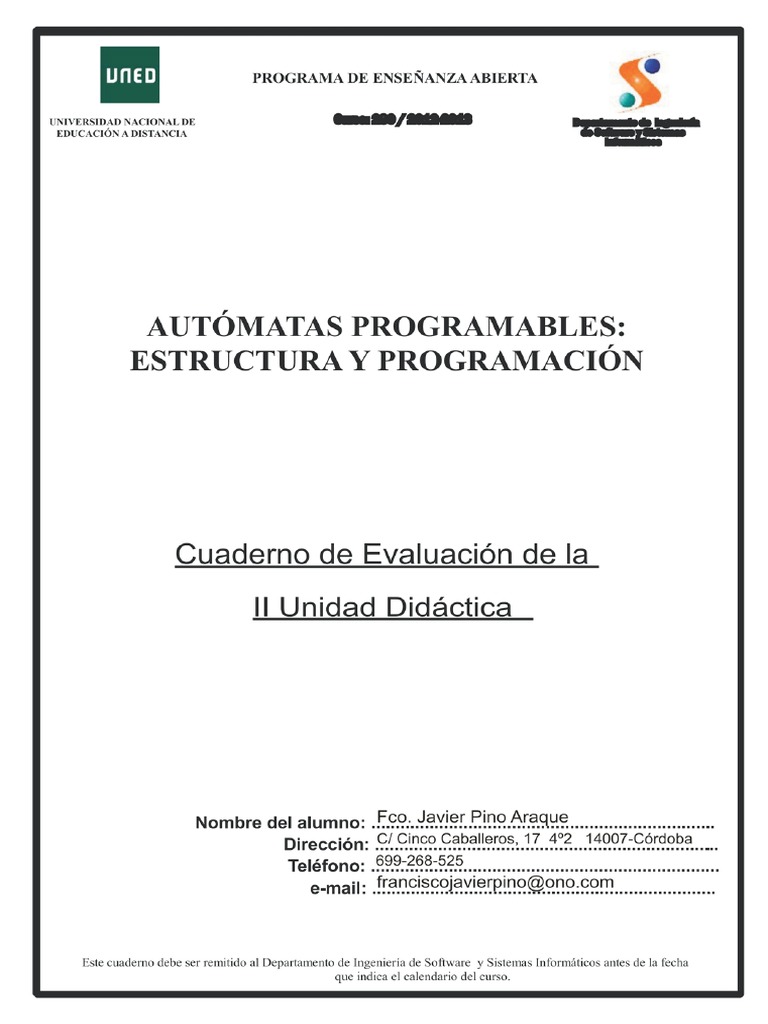 Automatas Programables PED2 | PDF | Programa de computadora | Programación