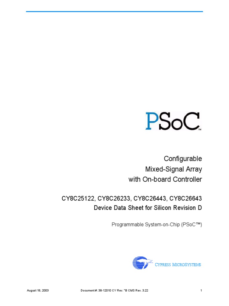 Psoc Datasheet Pdf Random Access Memory Flash Memory