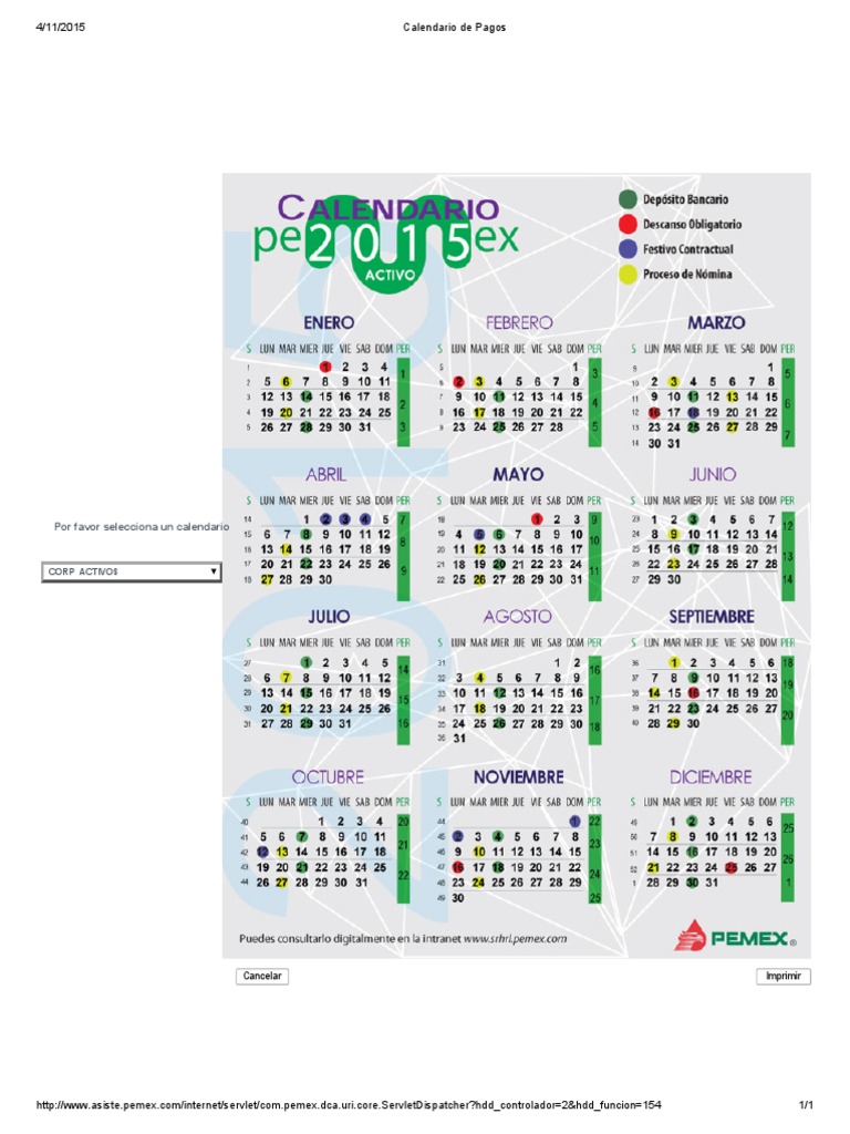 Calendario de Pagos Pemex 2025 | PDF