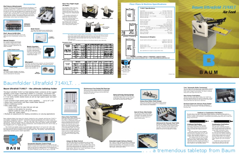 Baumfolder 714XLT | PDF | Bearing (Mechanical) | Paper