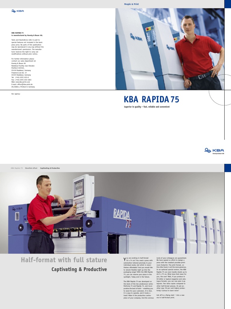 KBA-Rapida 75 I Part Engl | PDF | Communication Design | Printing